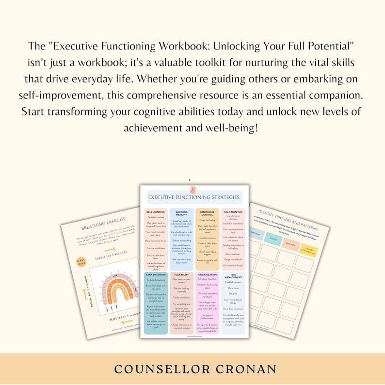 Executive Functioning Workbook. Self-therapy Journal. Executive ...