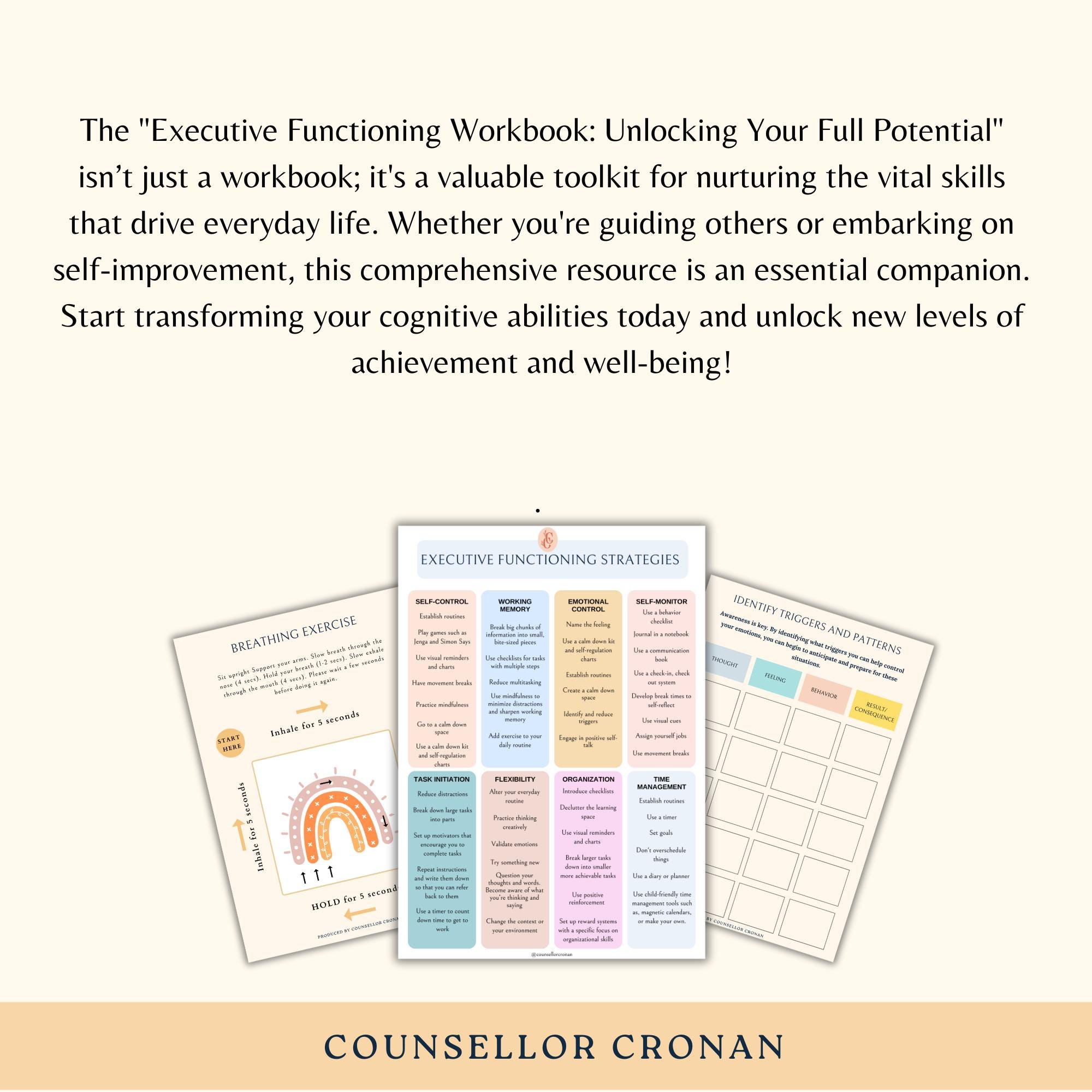 Executive Functioning Workbook. Self-therapy Journal. Executive ...