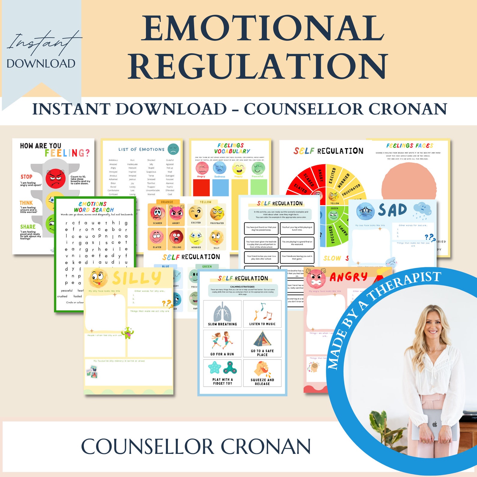 50% off Kids Anxiety Toolbox Bundle, Therapy Bundle, Calm Down ...