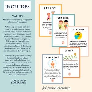 Kids Moral Values and Beliefs Teaching Cards, Autism Resources, ADHD ...
