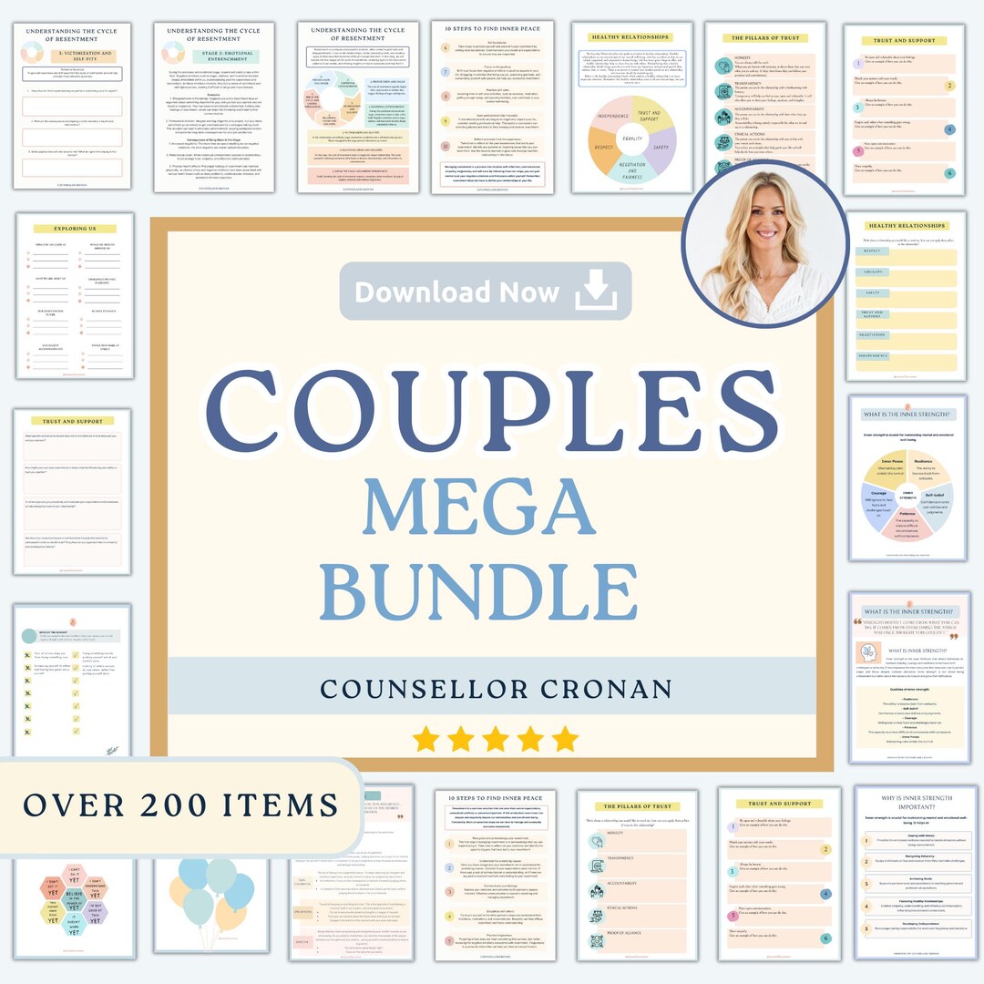Couples Therapy Workbook Bundle. Couples Counselling. Relationship ...