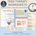 Teen Therapy Mega Worksheet Bundle Therapy Workbook - Etsy