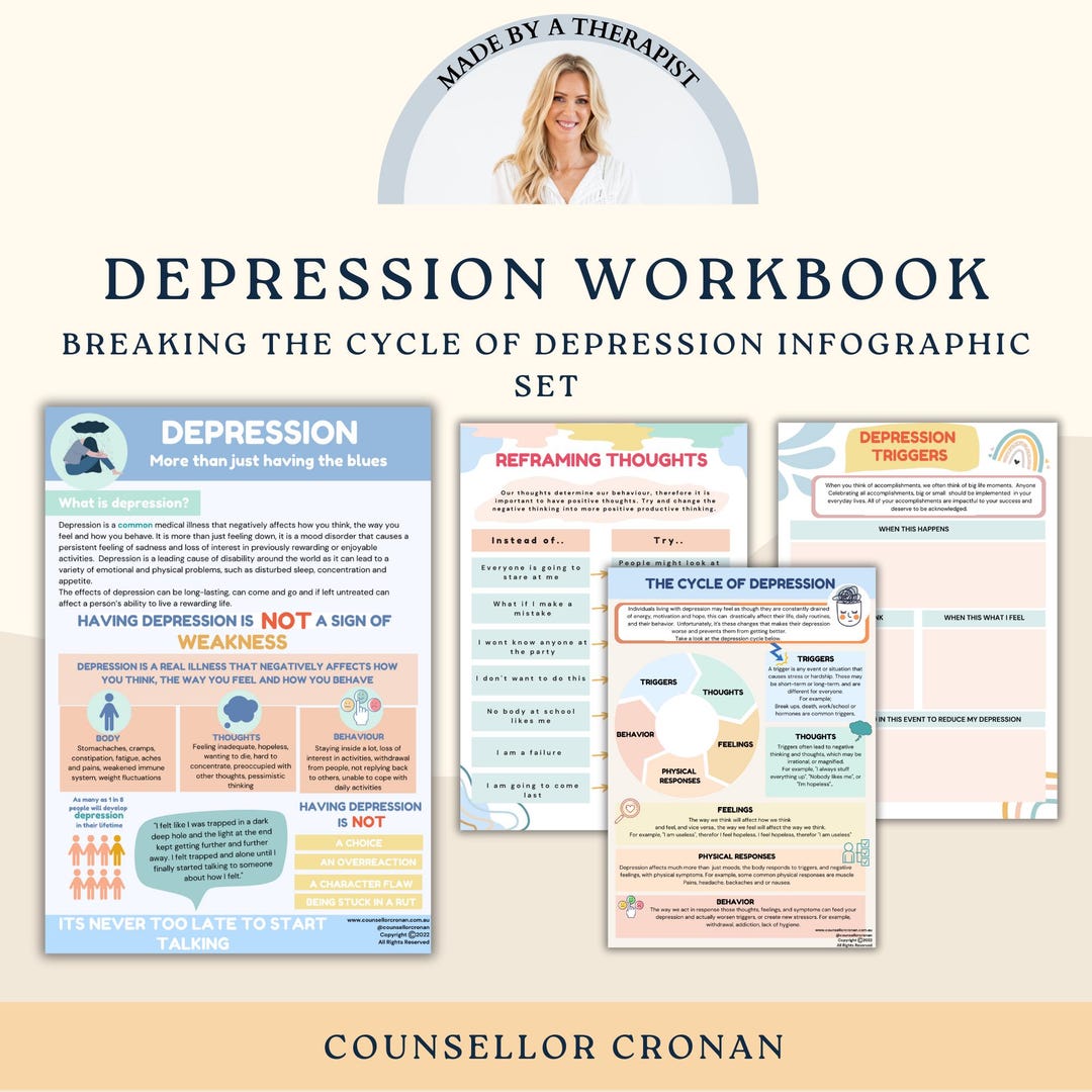 The Depression Spiral Worksheets, Therapy Worksheets, Positive Mindset ...