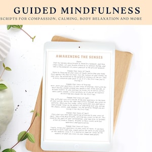 Guided Mindfulness Cards, Scripted Meditation Handouts, Therapy Office ...