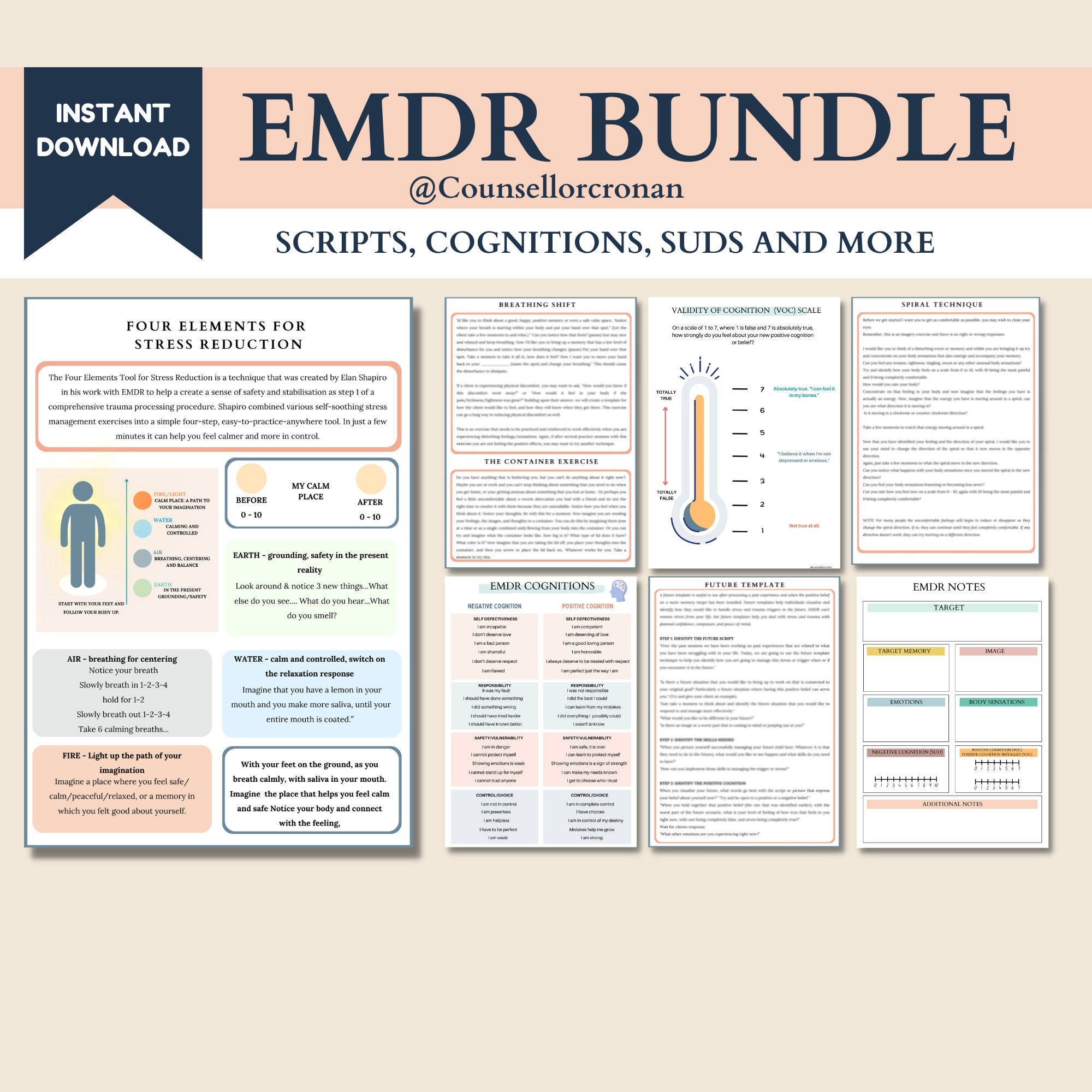 EMDR Bundle Grounding Scripts Therapist Scripts Positive - Etsy Australia