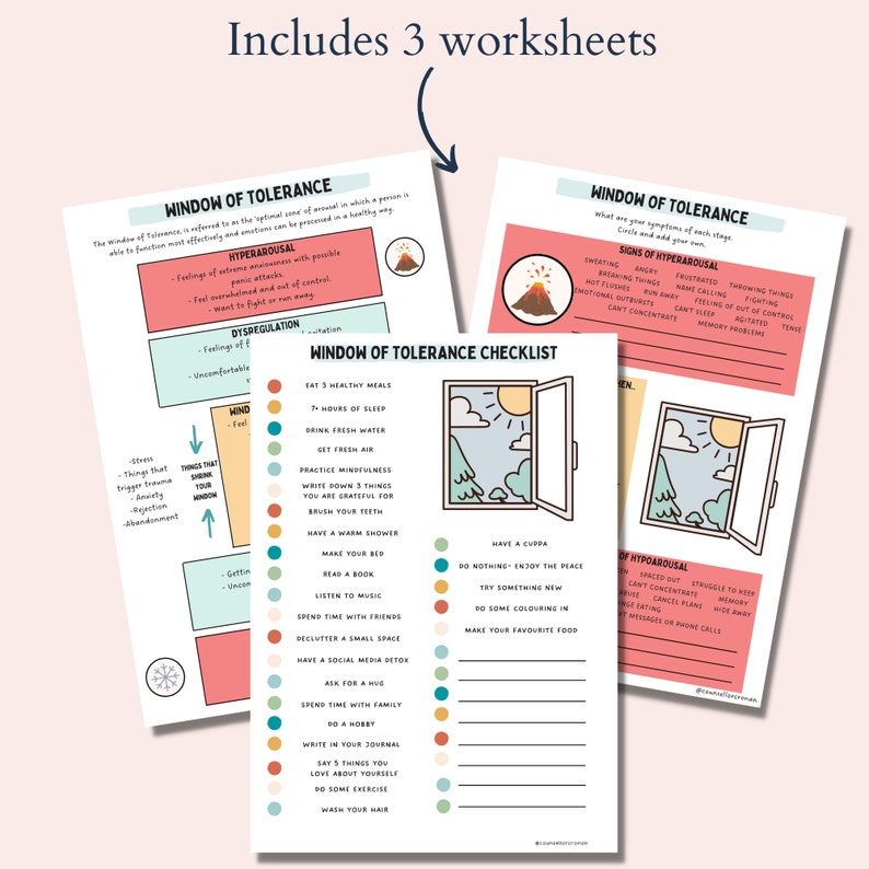 Window of Tolerance Worksheet Trauma Therapy DBT Therapy - Etsy Australia