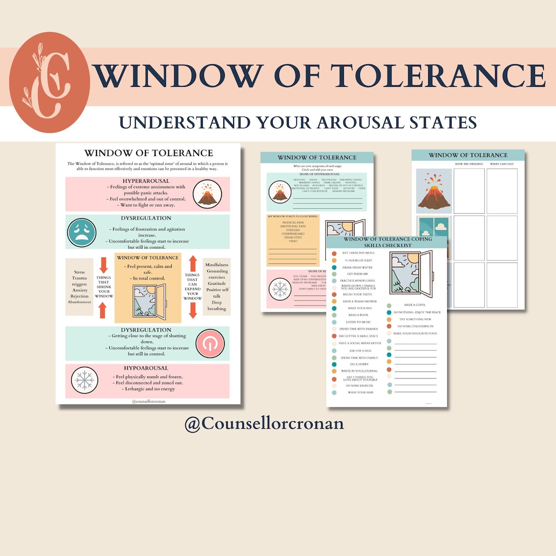 Window of Tolerance Worksheet Trauma Therapy DBT Therapy - Etsy Australia
