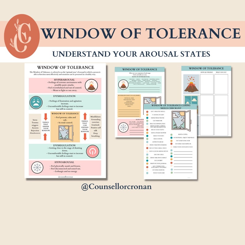 Window of Tolerance Worksheet Trauma Therapy DBT Therapy - Etsy Australia
