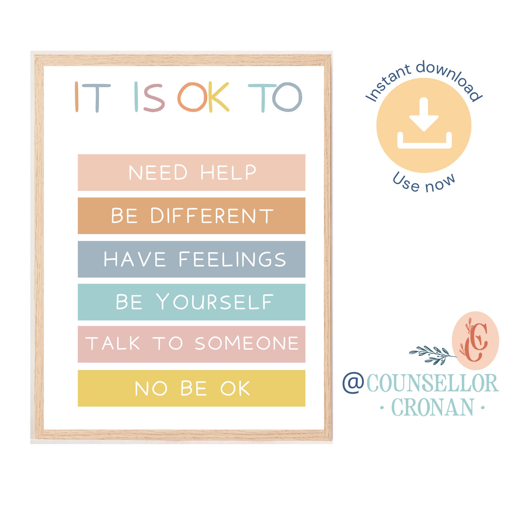 Rainbow Feeling Affirmation Poster Therapy Office Decor - Etsy