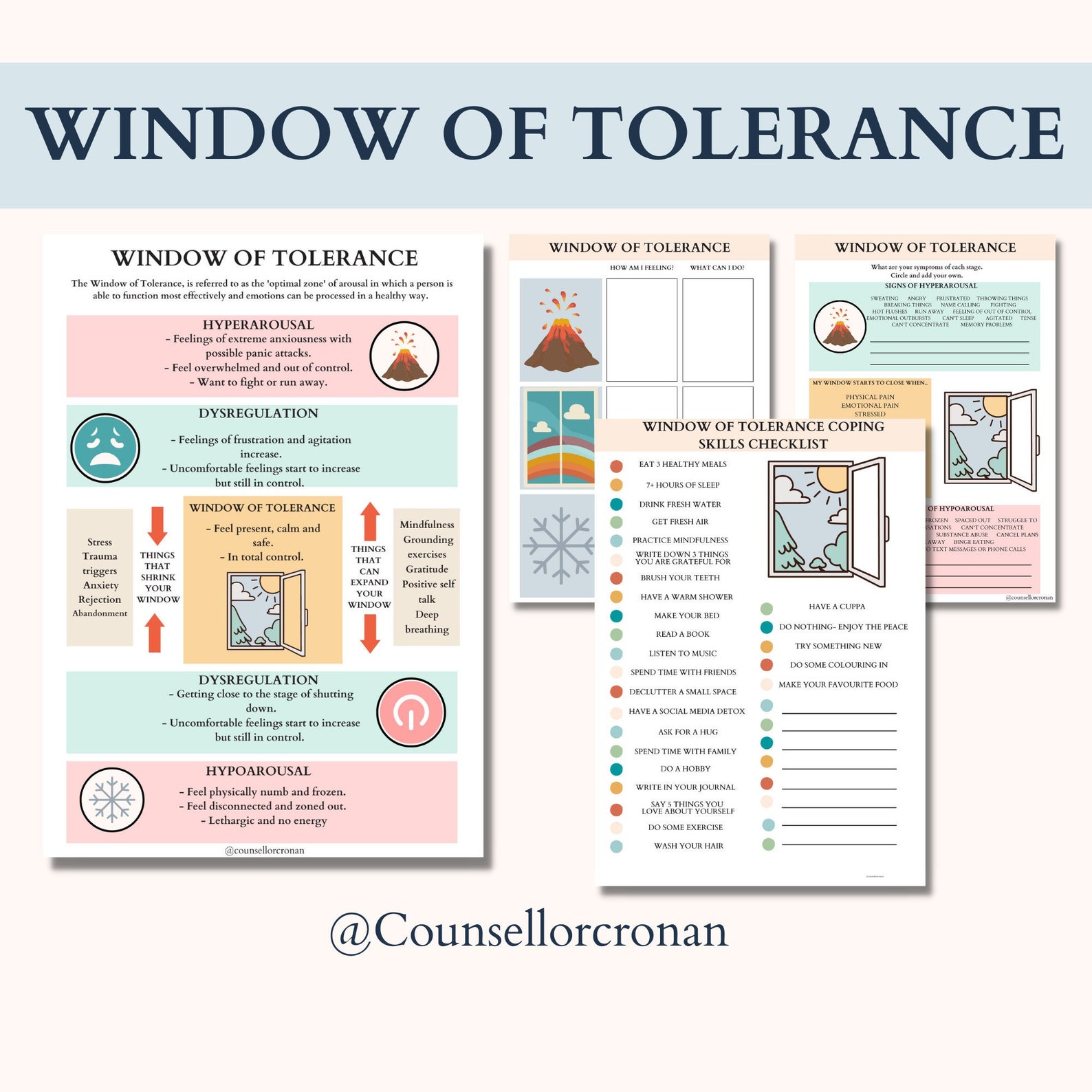 Window of Tolerance Arousal States Emotional Regulation - Etsy Australia