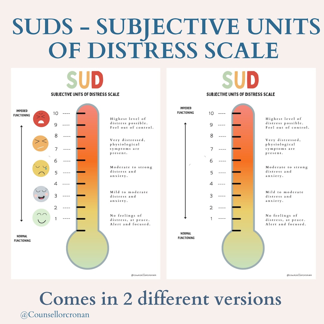SUDS Subjective Units of Distress Scale EMDR BPD Therapy - Etsy
