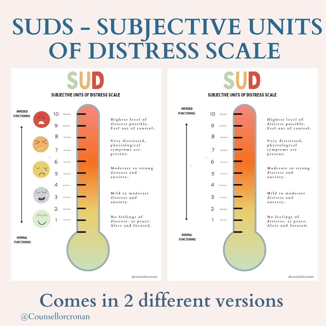 SUDS Subjective Units of Distress Scale EMDR BPD Therapy | Etsy