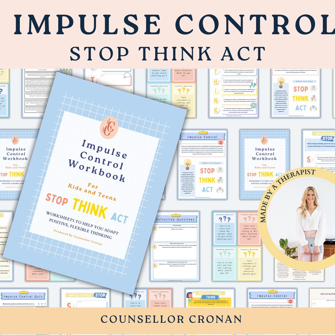 Impulse Control Worksheets for Kids and Teens. ADHD Executive ...