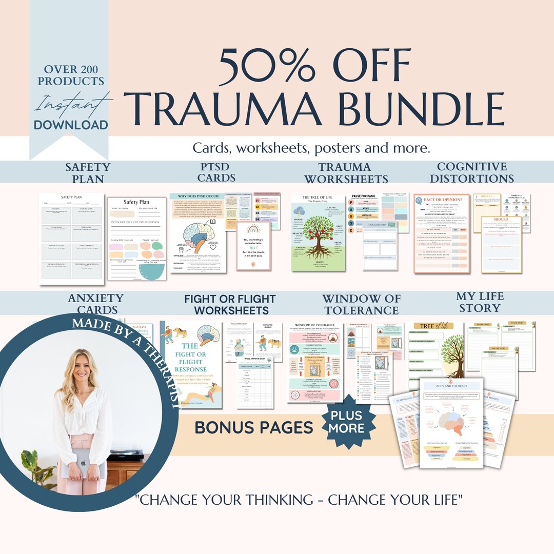 Trauma Therapy 50% off Bundle Anxiety Coping Skill Card - Etsy