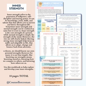 Inner Strength Worksheets Solution Focused Therapy Strengths - Etsy