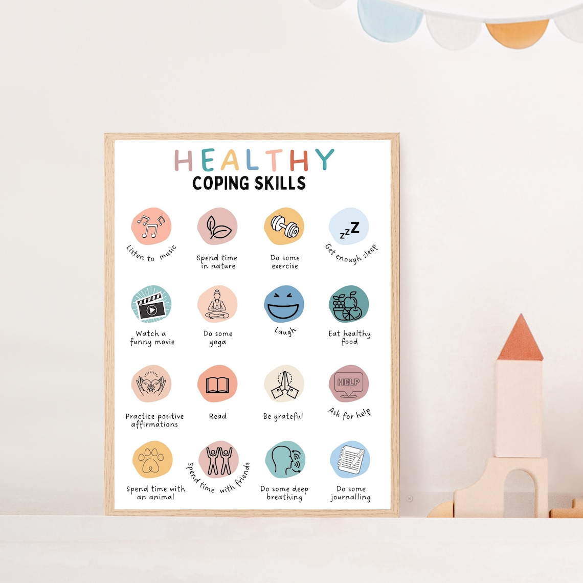 Healthy Coping Skills Therapy Poster Self Care Therapy - Etsy