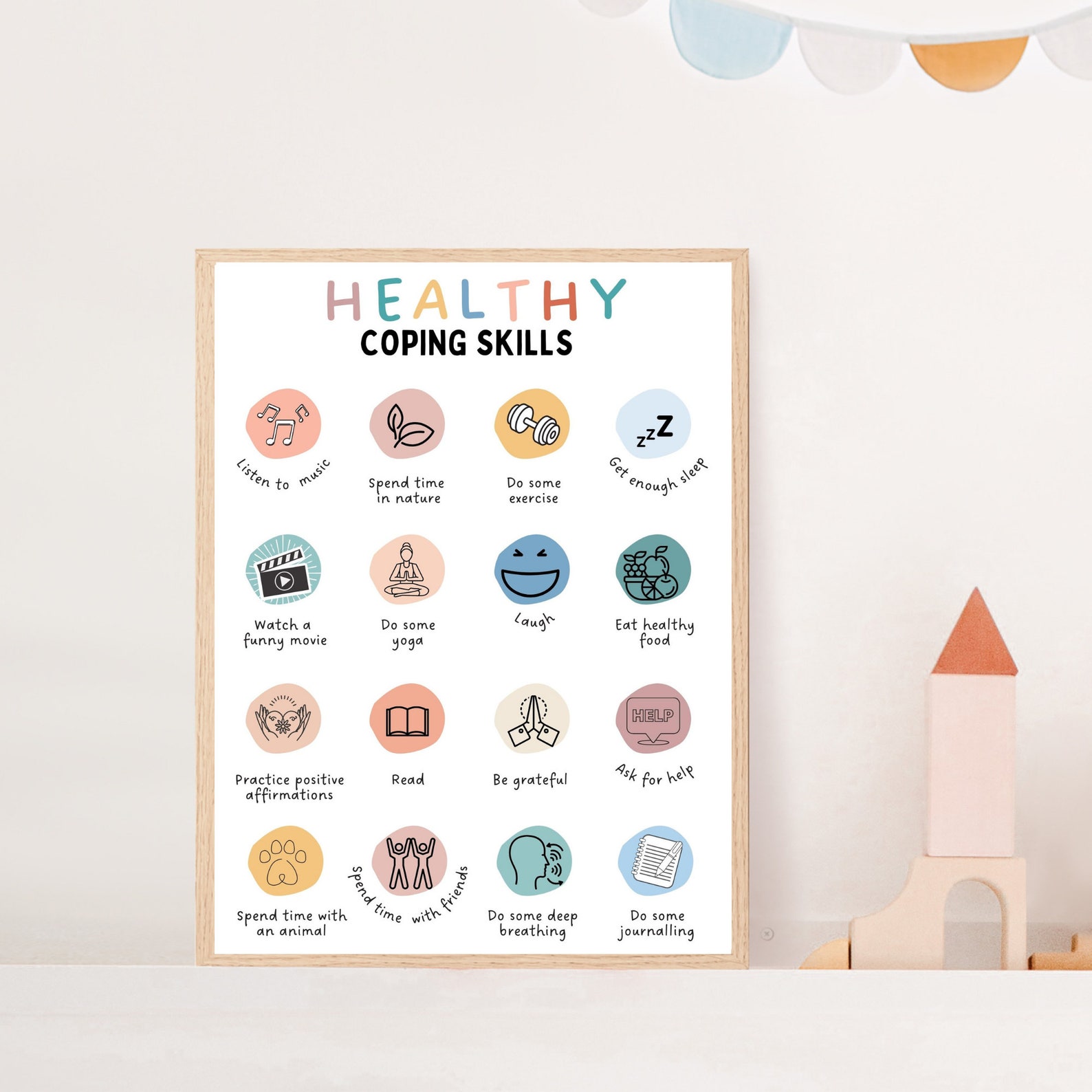 Healthy Coping Skills Therapy Poster Self Care Therapy - Etsy