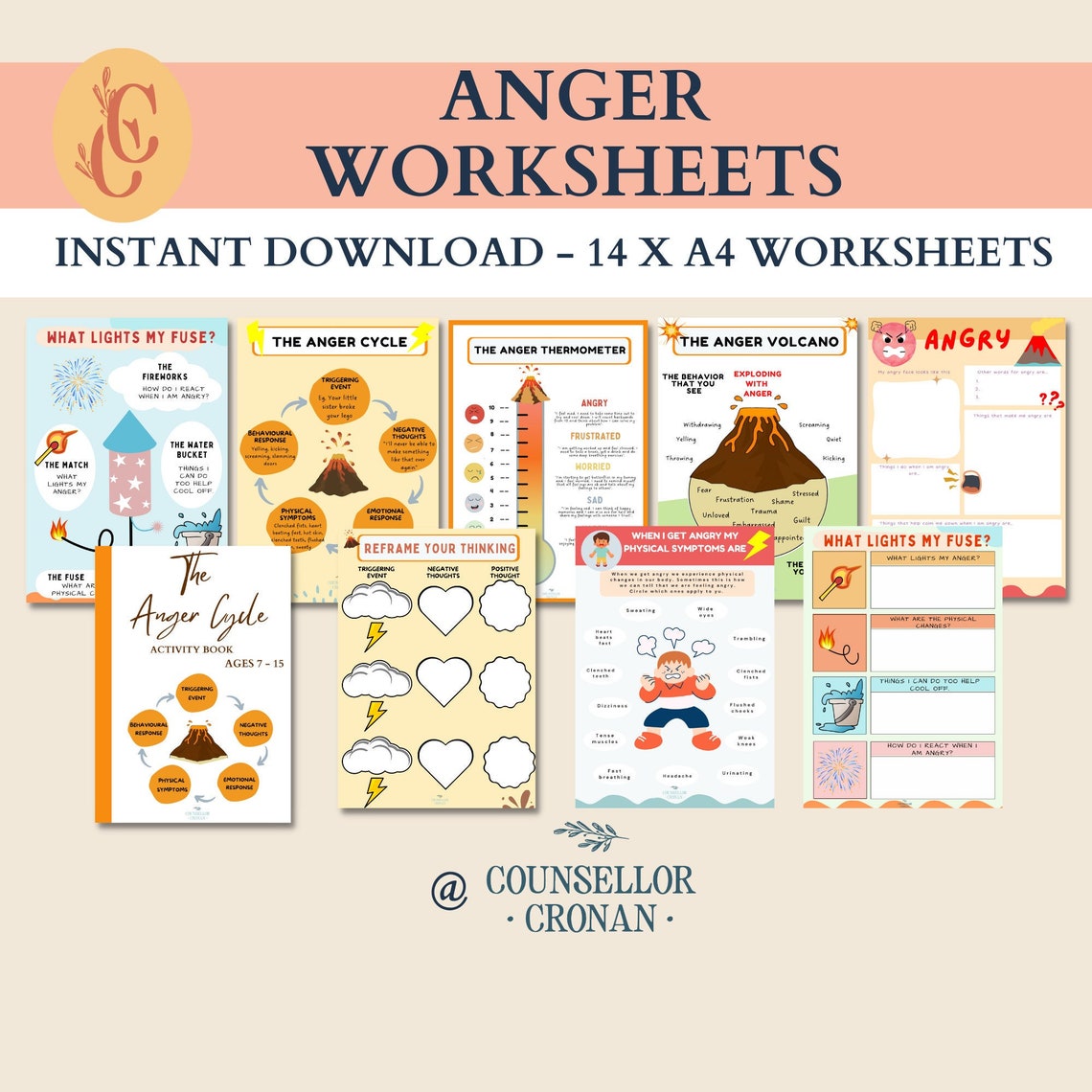 Anger Management Book Self Regulation Counselling Office - Etsy Australia