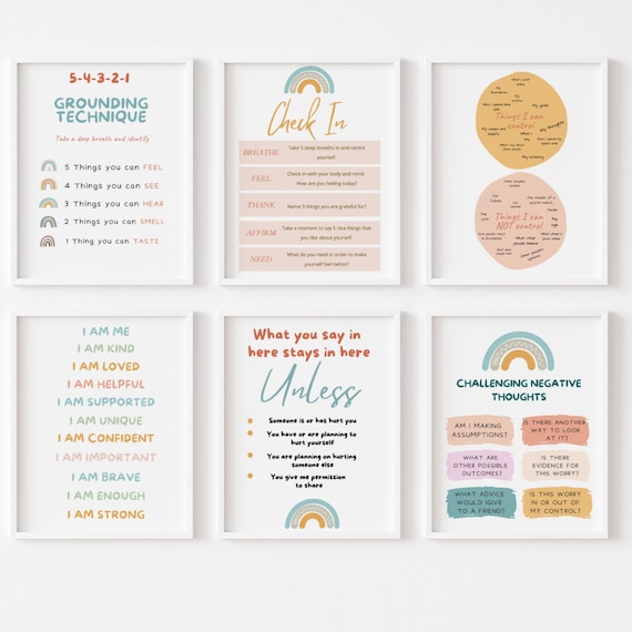 School Therapy Office Wall Art Bundle Social Worker - Etsy