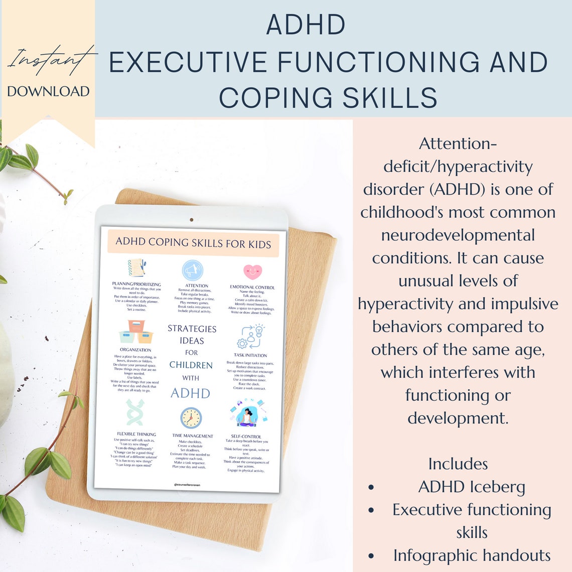 ADHD Iceberg and Infographic Handouts Group Therapy Teen - Etsy Canada