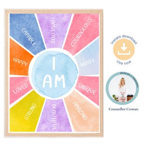 I Am Affirmations Poster. Therapy Office Decor. Positive Thinking. Wall ...