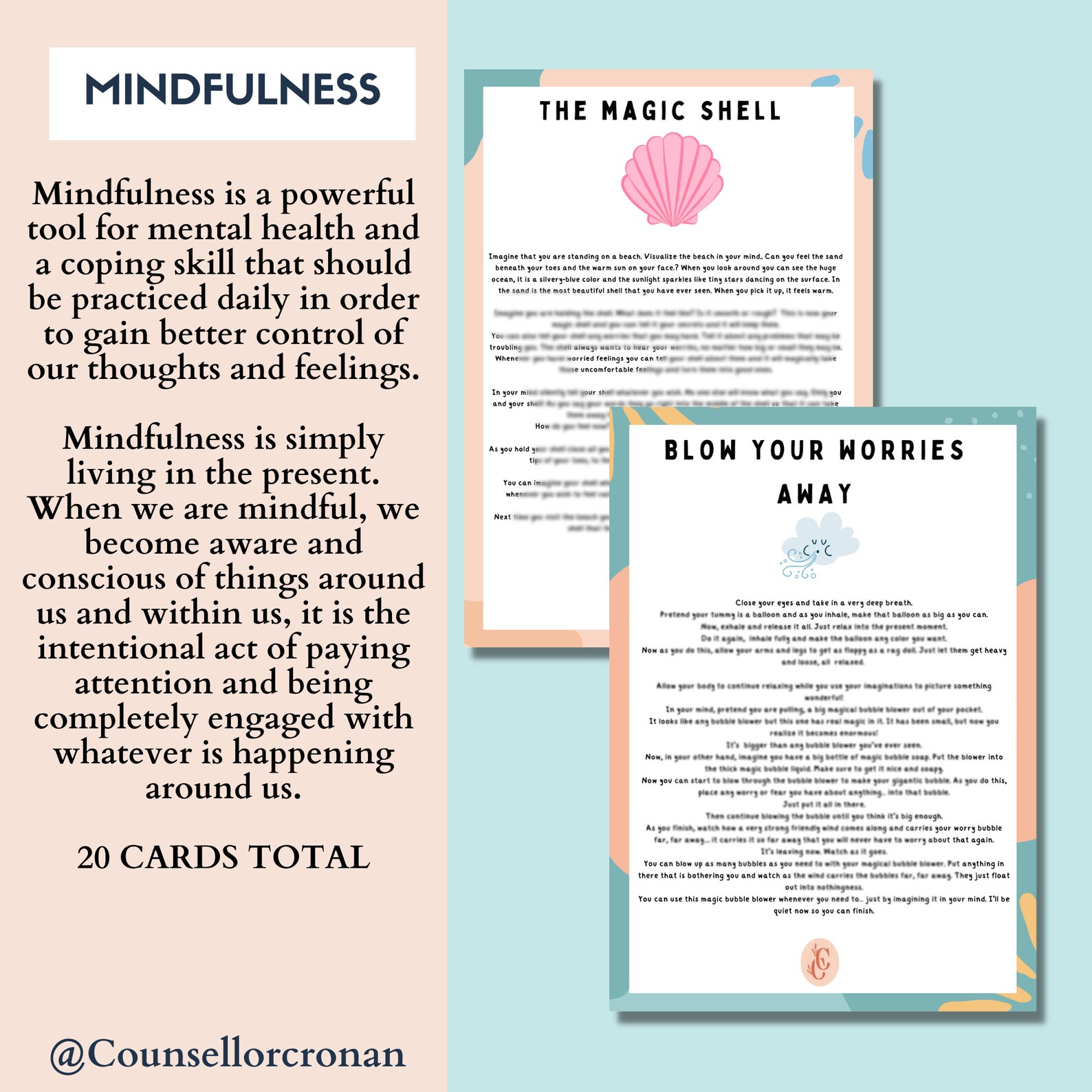 Guided Mindfulness Cards Scripted Meditation Handouts - Etsy