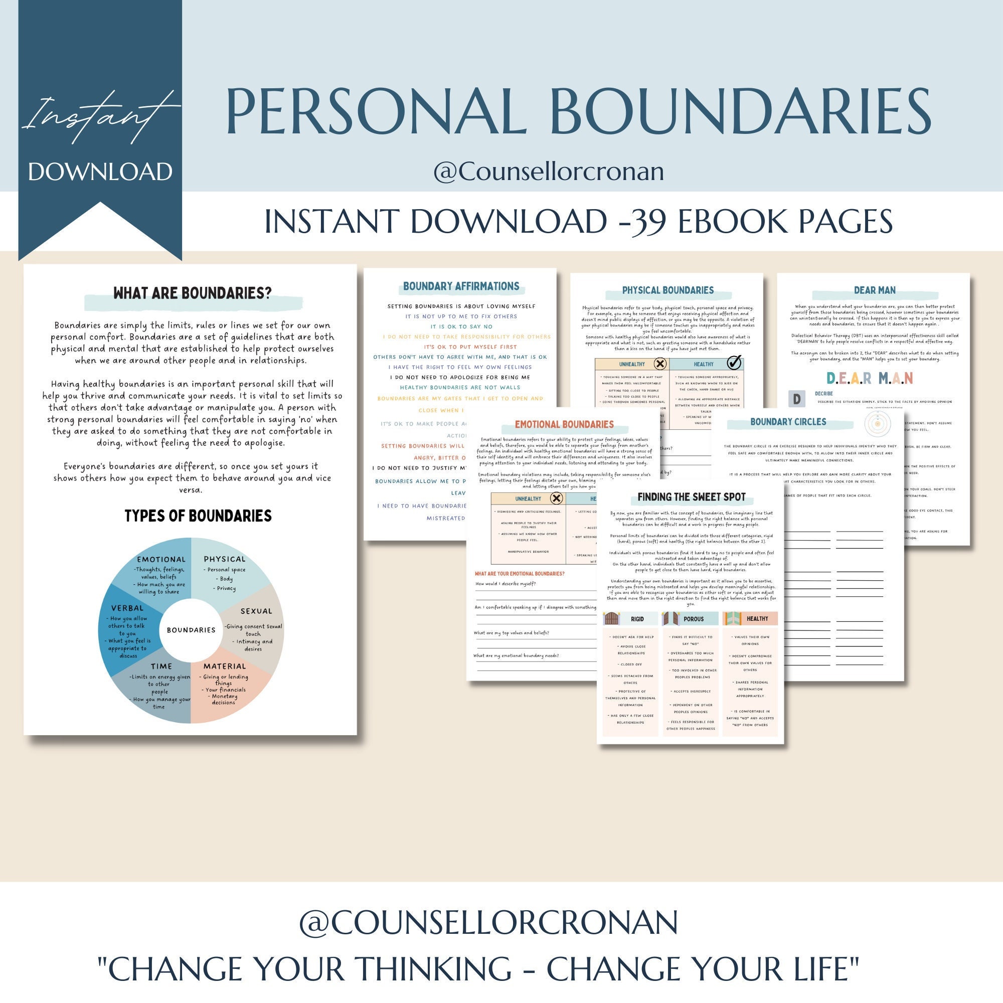 Boundaries Workbook DBT Bundle Boundaries Worksheets - Etsy