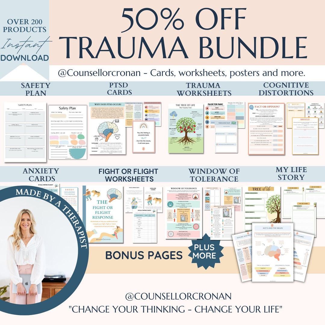 Trauma Therapy 50% off Bundle Anxiety Coping Skill Card - Etsy