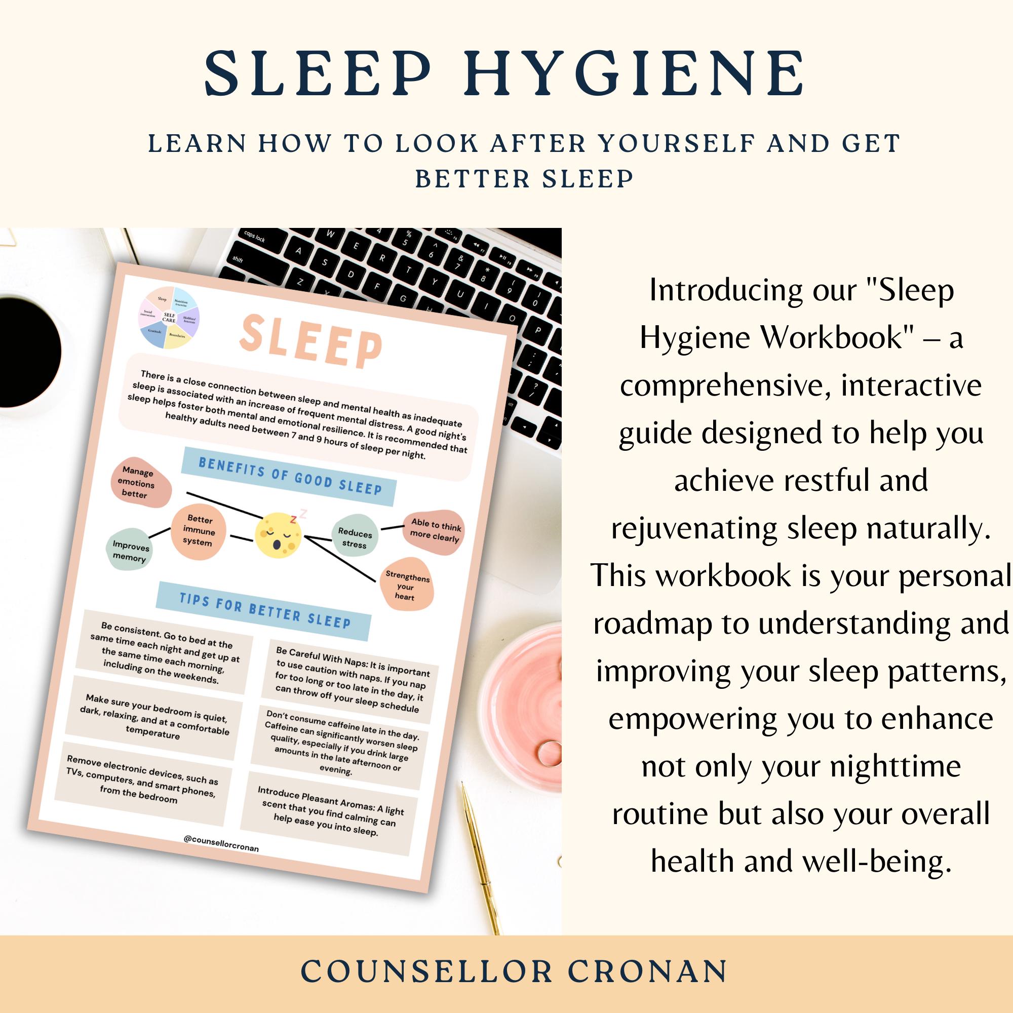 Sleep Hygiene Workbook. Self-care Tips. Therapy Worksheets,sleep ...
