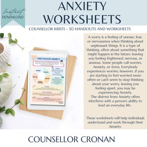 Anxiety Worksheets, Therapy Office Resources, Anxiety Bundle, Social ...