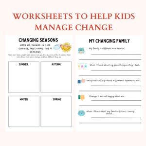 Divorce Worksheets for Kids Separation Journal Therapy - Etsy