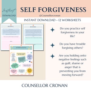 Self Forgiveness Worksheet Digital Download Journal, PDF, Self Love ...