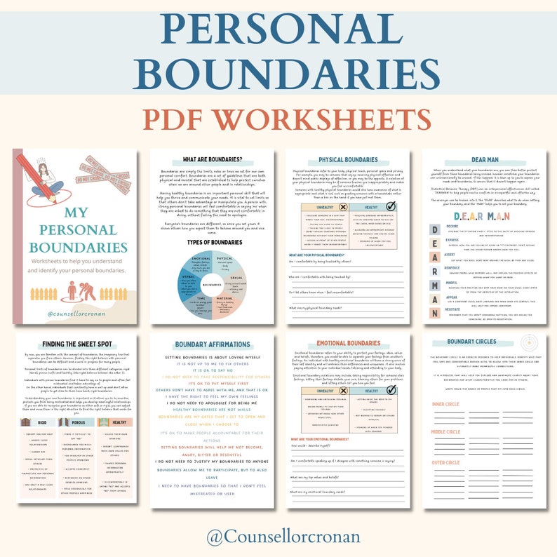 Boundaries Workbook DBT Bundle Boundaries Worksheets - Etsy