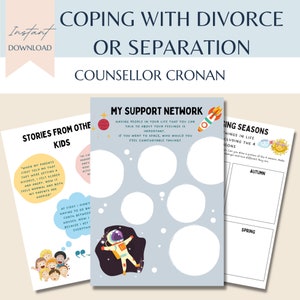 Divorce Worksheets for Kids, Separation Journal, Therapy Office Decor ...