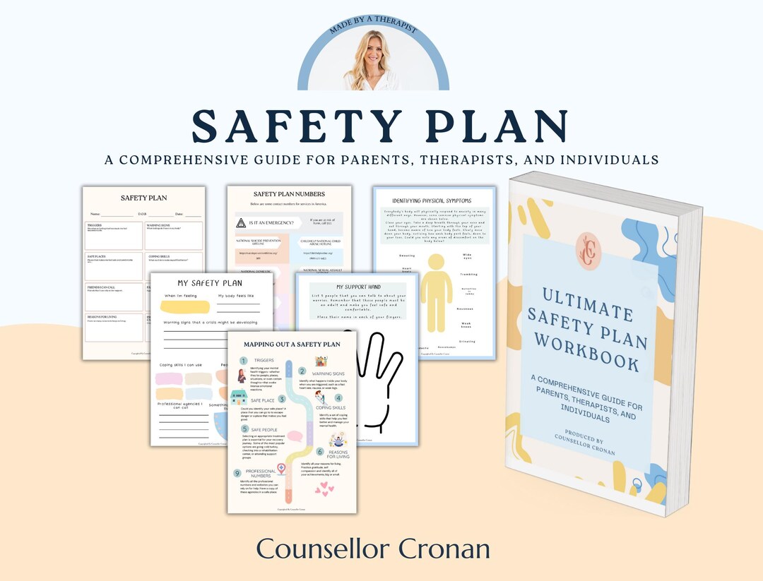 Safety Plan Worksheets, Crisis Plan Workbook, Counseling Tool, BPD ...