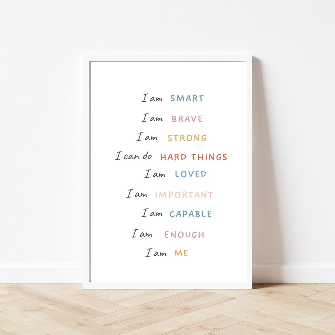 I Am Affirmation Poster, Positive Affirmations, Calming Down Corner ...