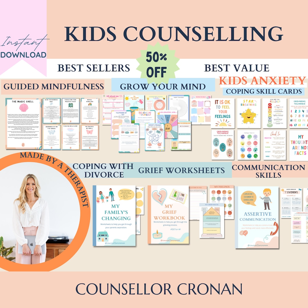 Kids Coping Skills Bundle 50% Off Therapy Worksheets School - Etsy Canada