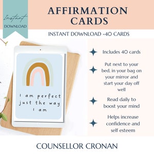 Affirmation Cards, Positive Quote Flash Cards, Affirmations Cards, Self ...