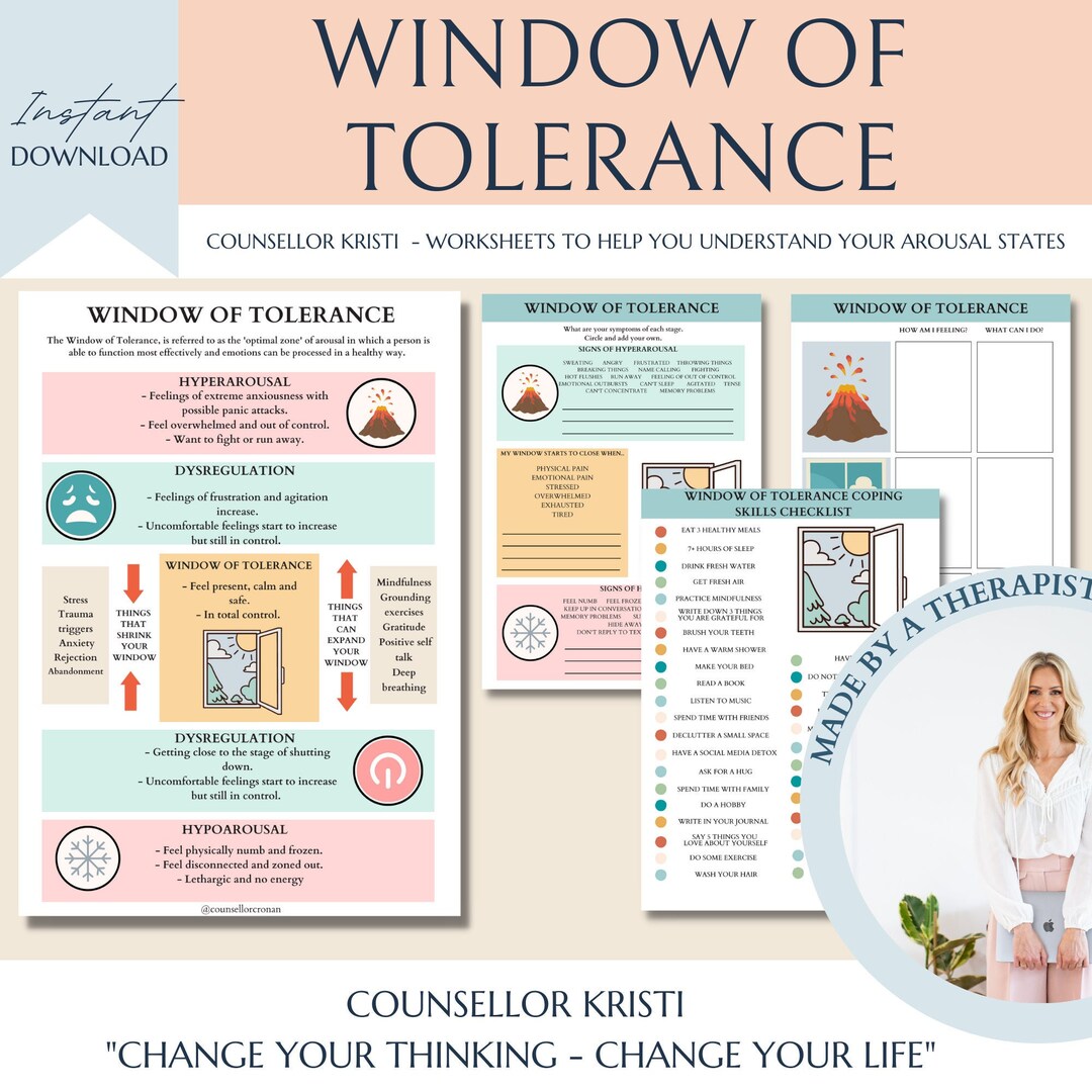 Window of Tolerance Worksheet Trauma Therapy DBT Therapy - Etsy Canada