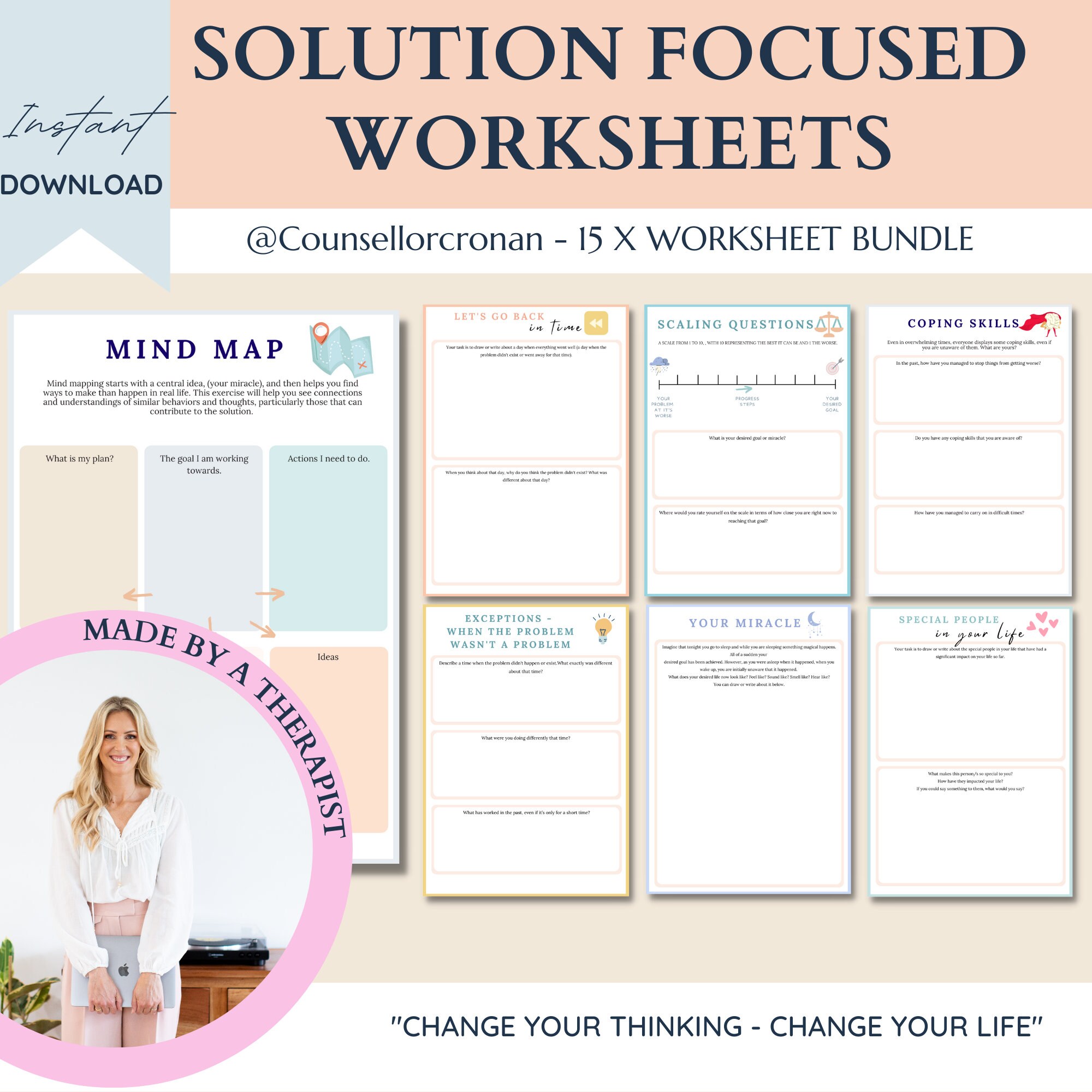 Solution Focused Therapy Mega Bundle Smart Goals Inner - Etsy Australia