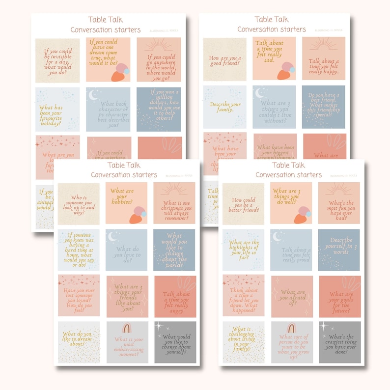 Table Talk Conversation Cards Social Psychology Therapist - Etsy