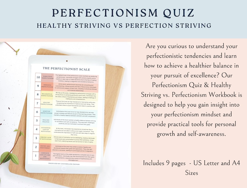 Perfectionism Scale and Quiz. Healthy Striving Vs Perfection Striving ...