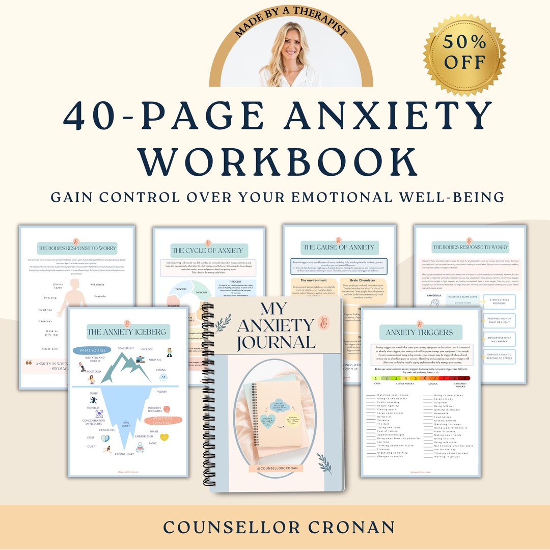 Anxiety 40 Page Workbook Journal. Psychology Infographics. CBT Triangle ...