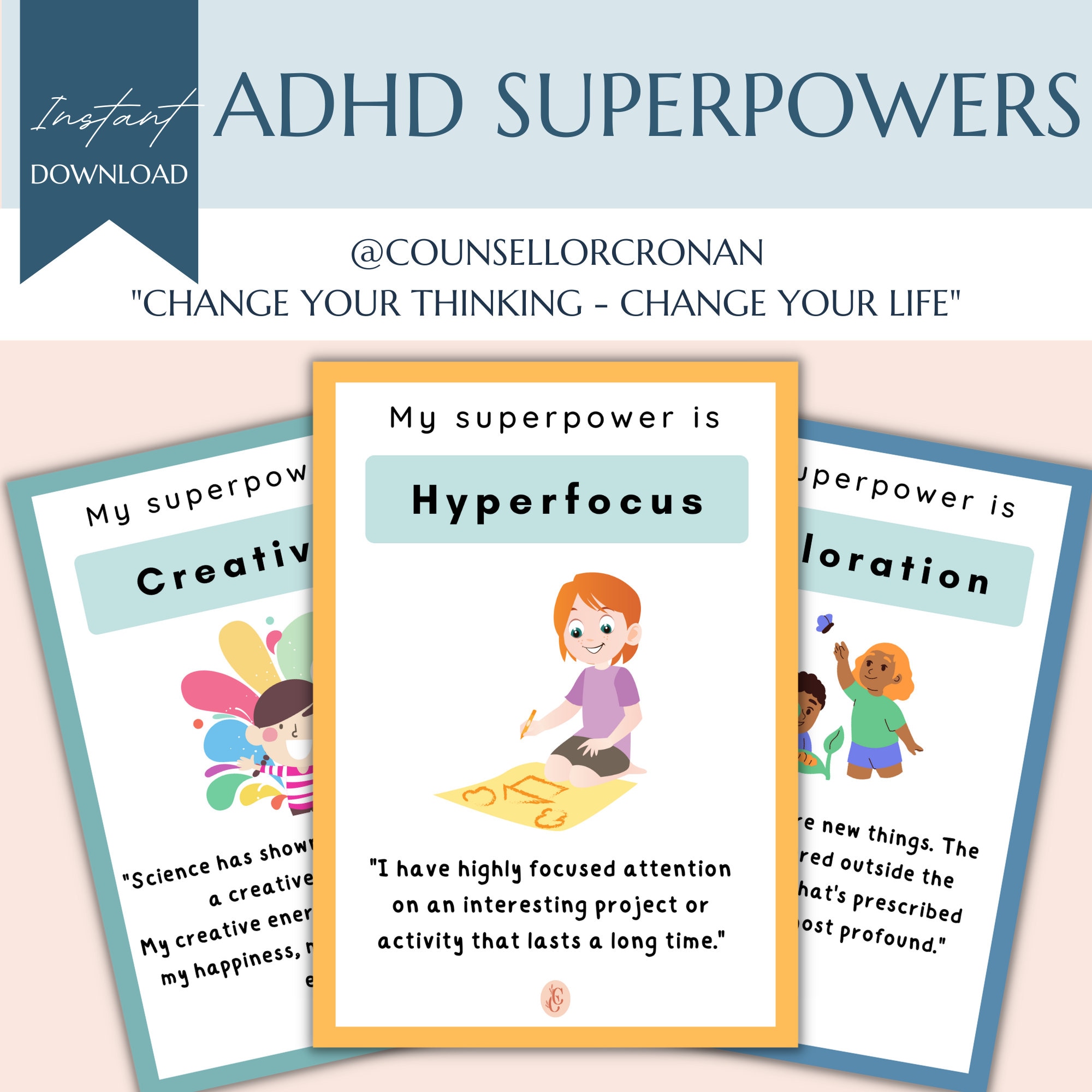 ADHD Superpower Strength Cards Executive Functioning ADHD - Etsy Australia