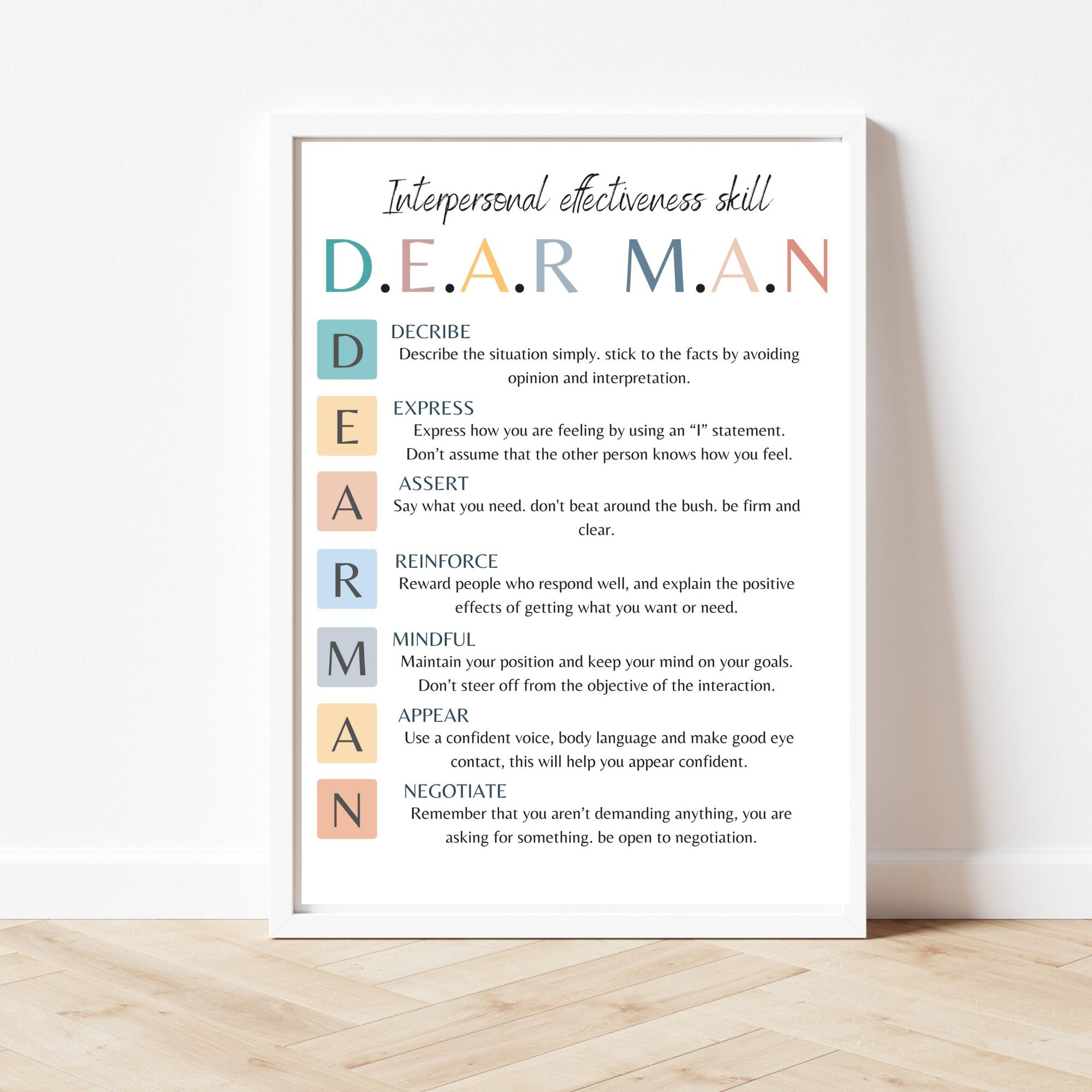 Dear Man Poster DBT Poster Dialectable Therapy Therapy - Etsy
