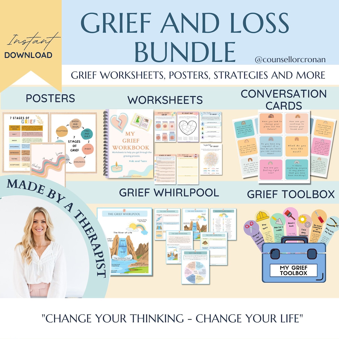 Grief and Loss Bundle for Kids and Teens Coping Skills - Etsy