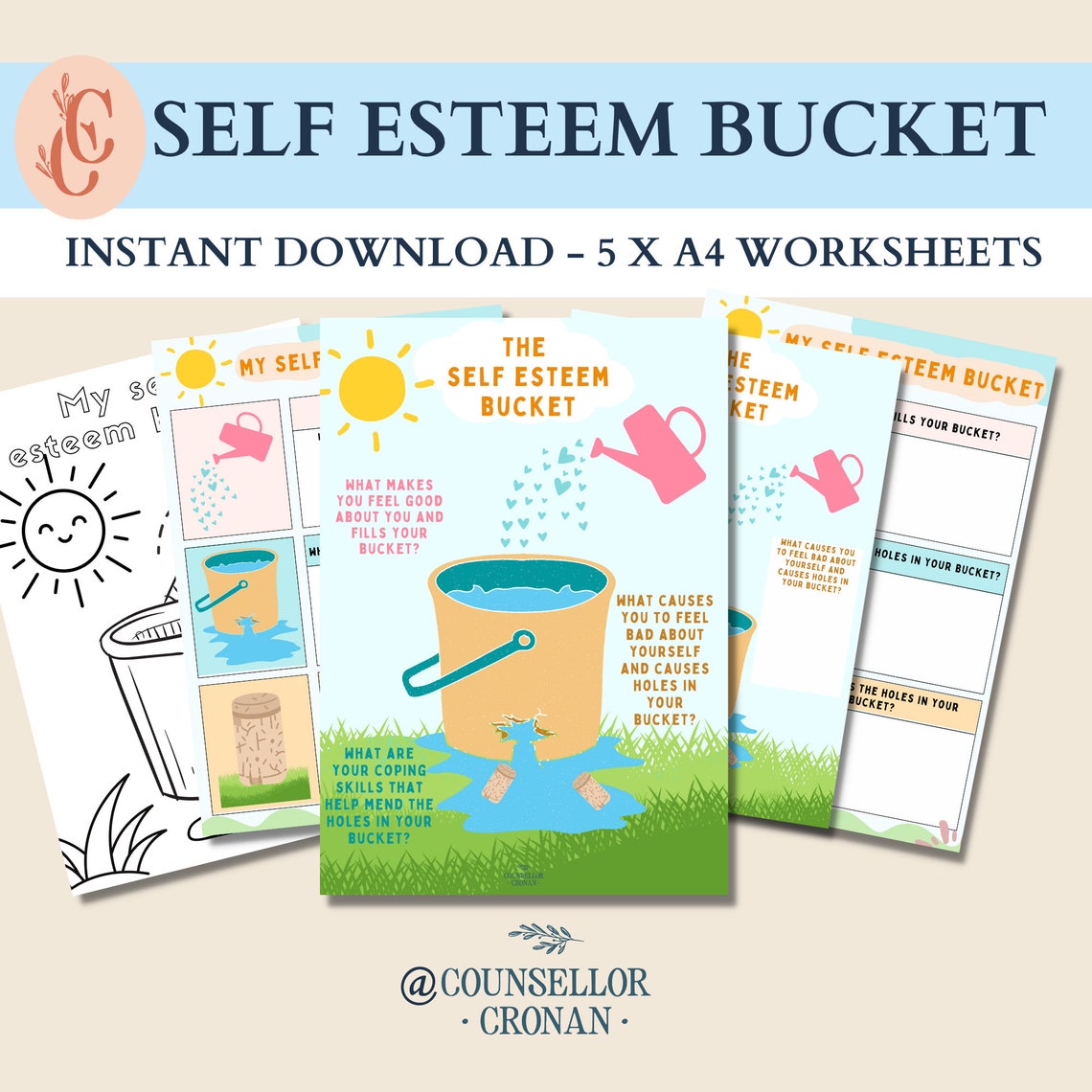 The Self Esteem Bucket Self Worth Self Love Confidence Etsy