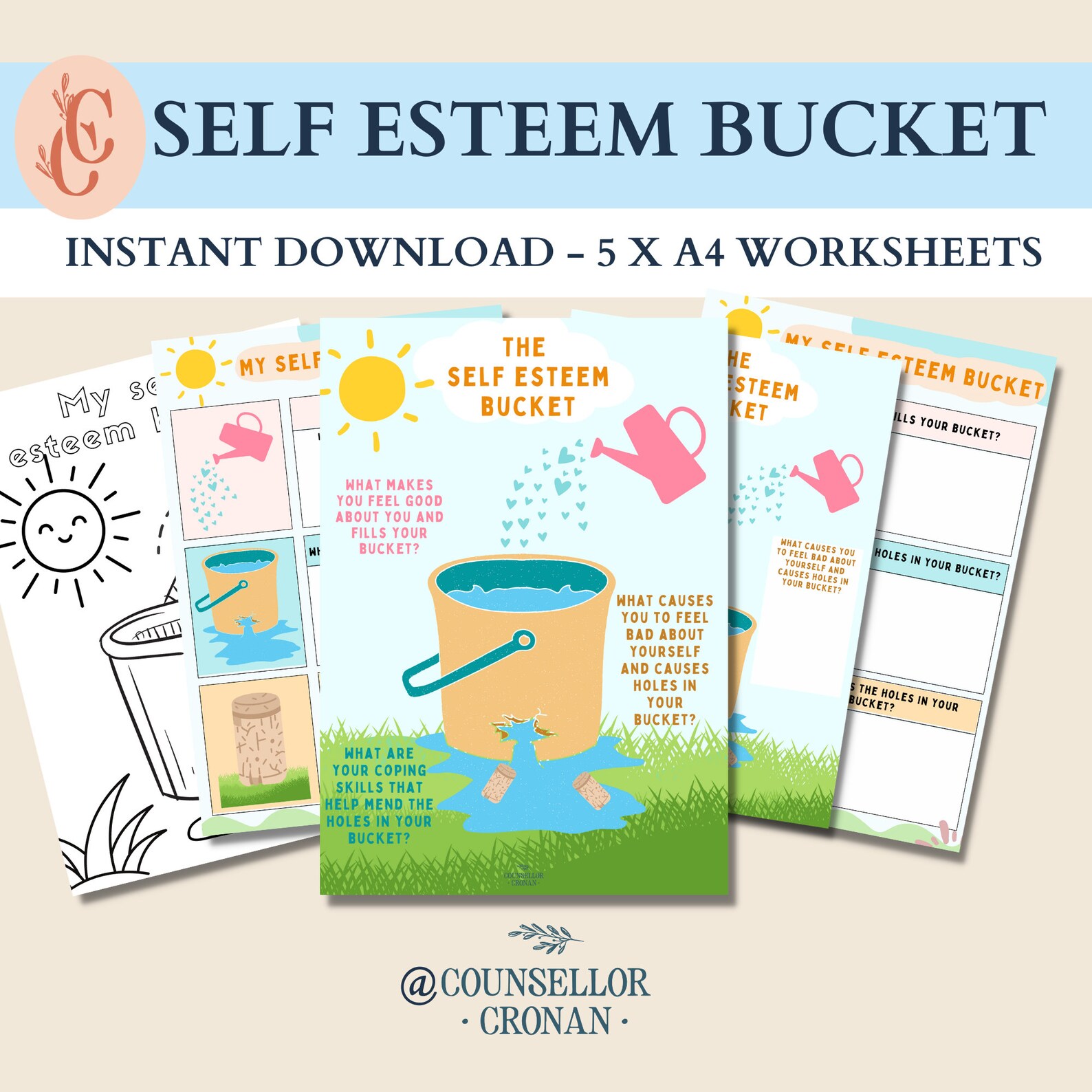 The Self Esteem Bucket Self Worth Self Love Confidence - Etsy Australia