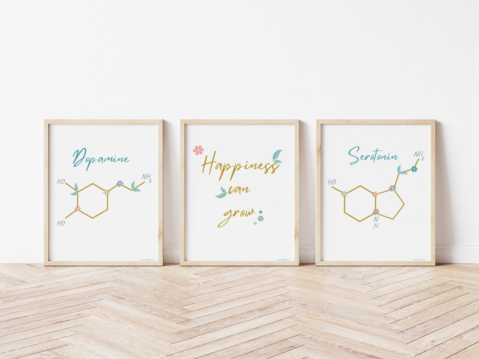 Happy Chemical Molecules Happiness Grows Therapy Office - Etsy