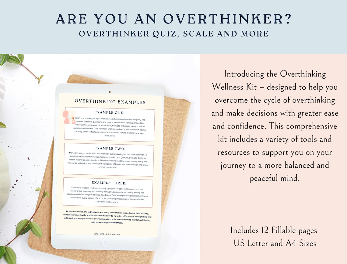 Are You an Overthinker? Overthinking Journal. Therapy Workbook ...